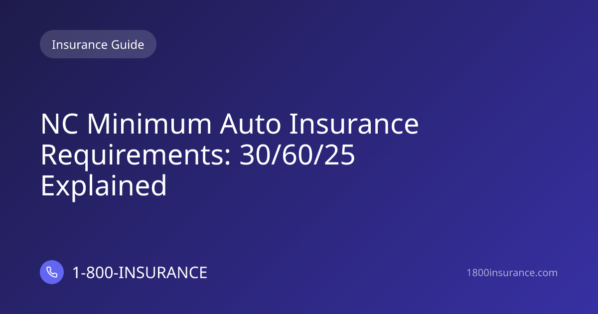NC Minimum Auto Insurance Requirements: 30/60/25 Explained